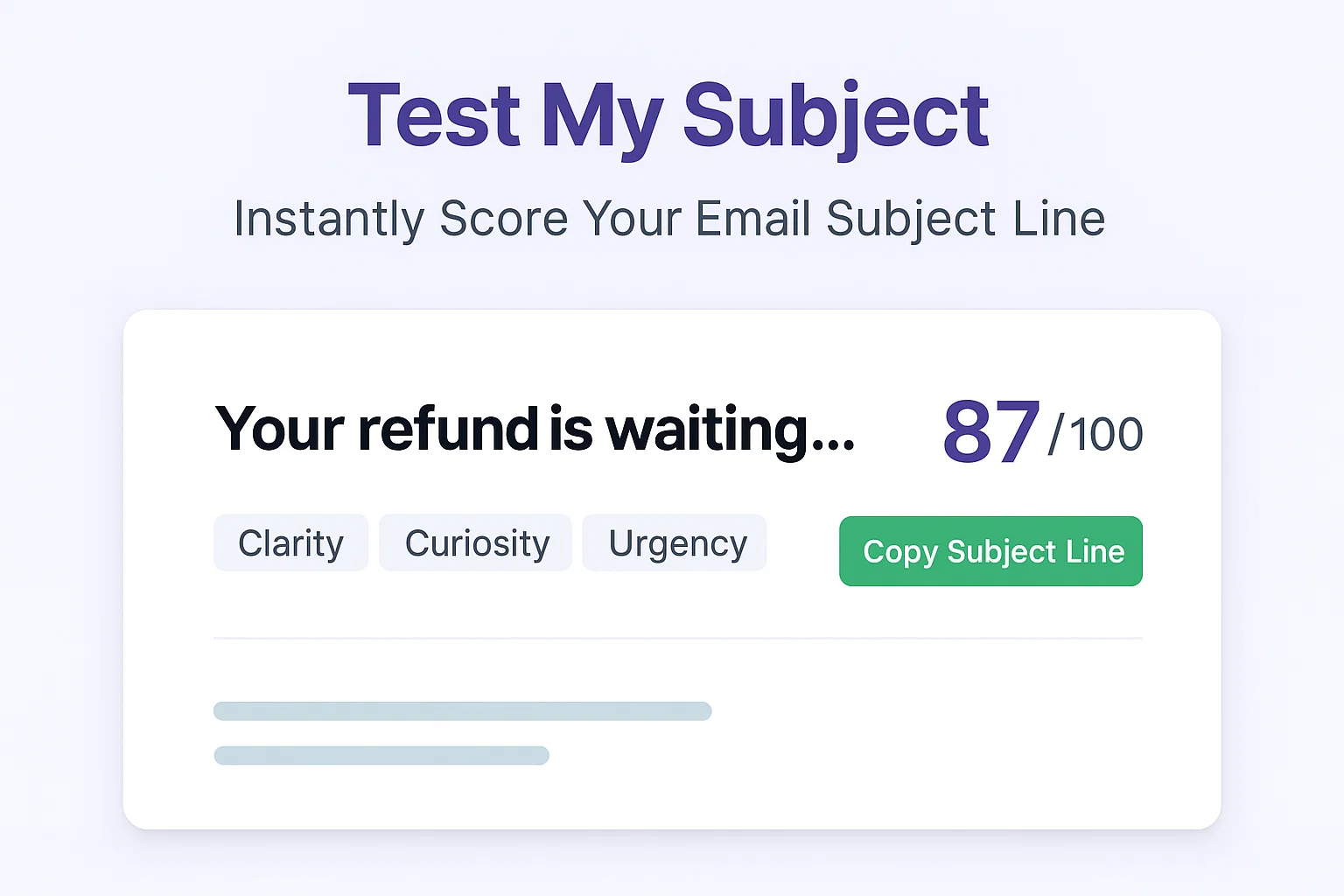 Test My Subject | Instantly Score Your Email Subject Line